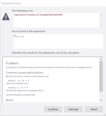 Tedds Excel Link Error "Expression contains an unexpected delimiter" | Trimble User Assistance